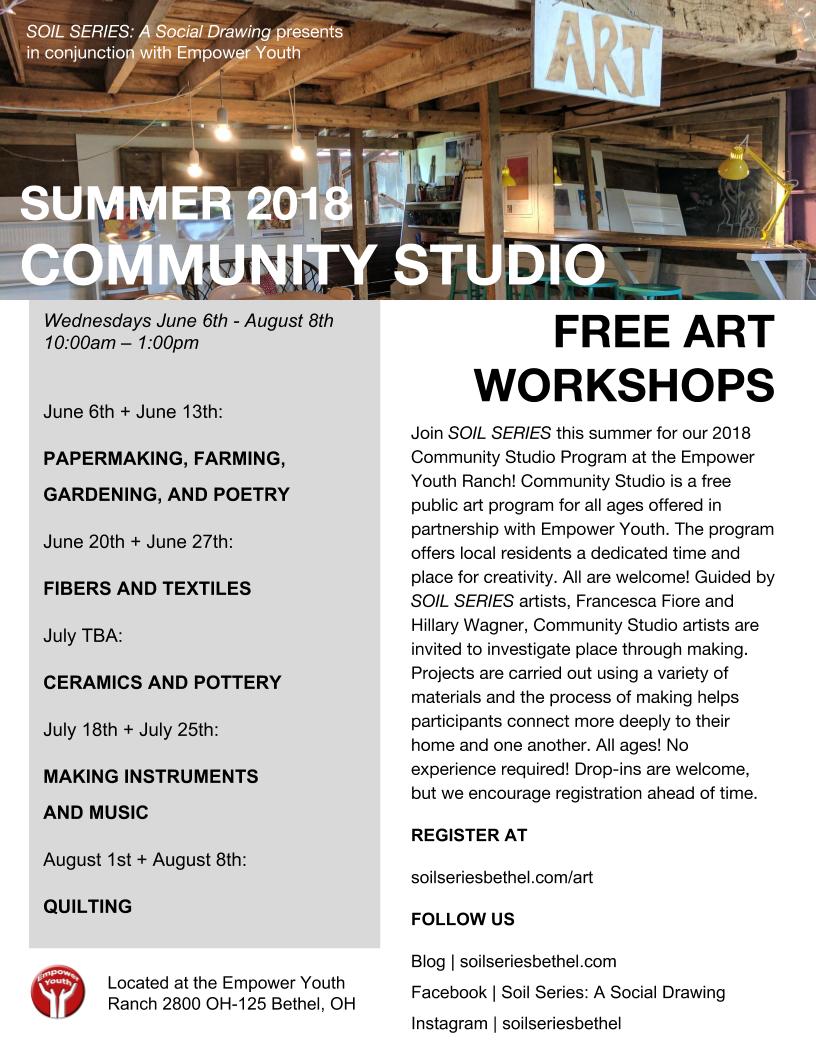 Announcing Community Studio 2018 – SOIL SERIES: A Social Drawing